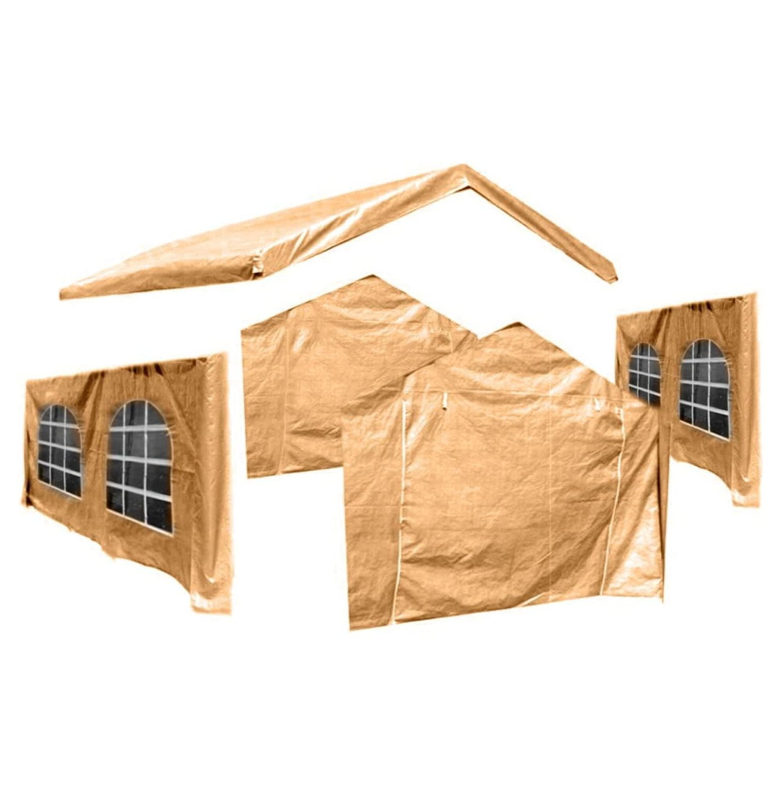 10X20 Canopy Tarp Set (5pc) Paneling and Top Set Valanced Tarp Kit ...