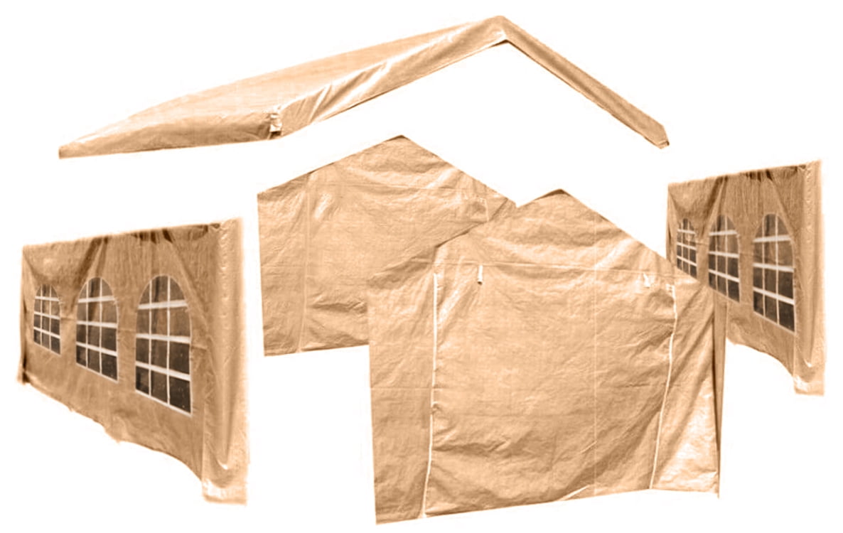 10X20 Canopy Tarp Set (5pc) Paneling and Top Set Valanced Tarp Kit ...