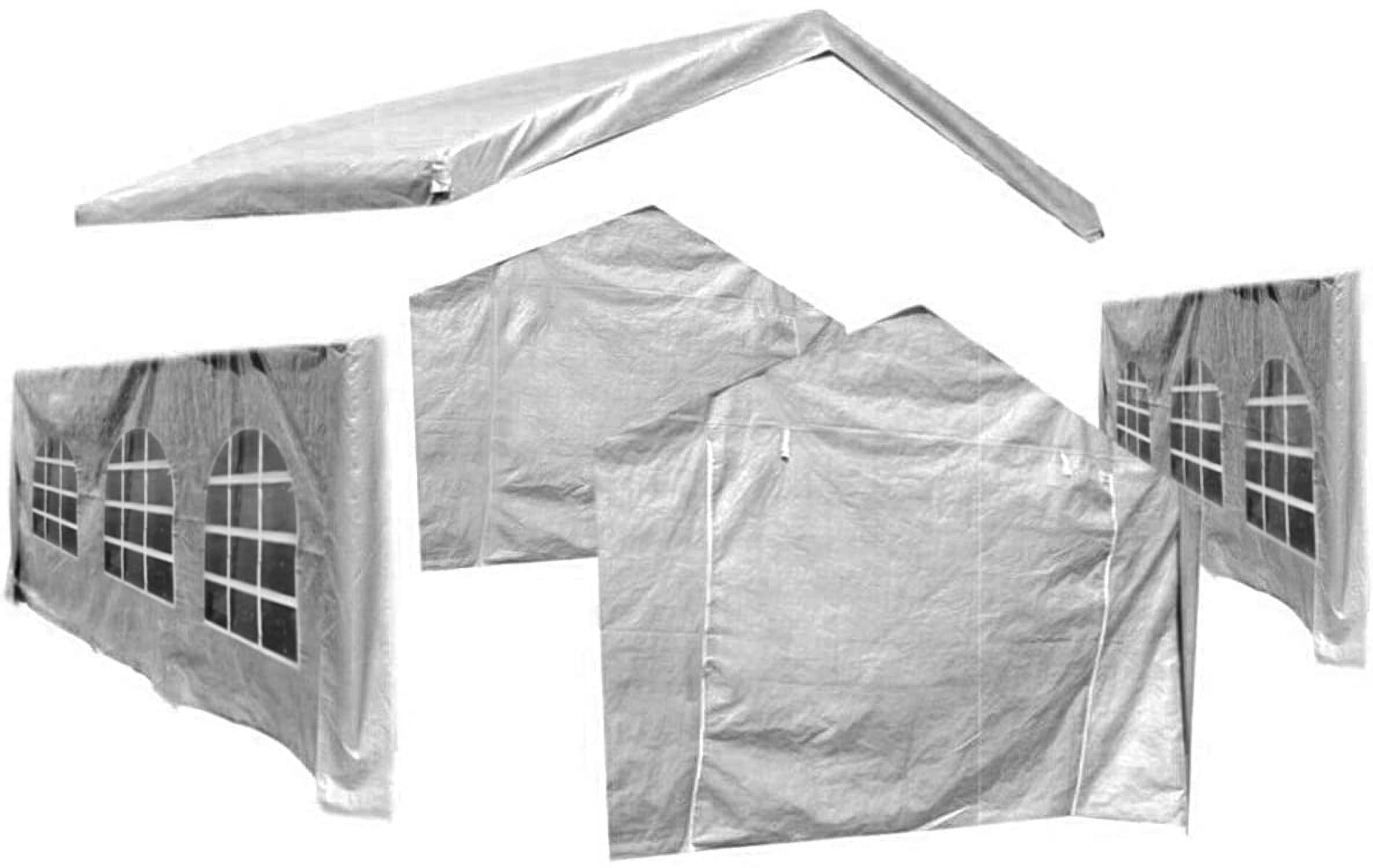 10X20 Canopy Tarp Set (5pc) Paneling and Top Set Valanced Tarp Kit ...