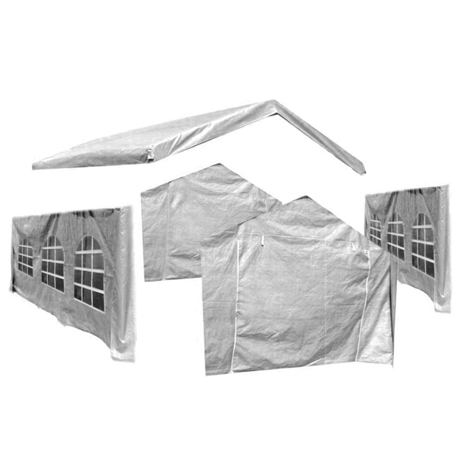10X20 Canopy Tarp Set (5pc) Paneling and Top Set Valanced Tarp Kit ...