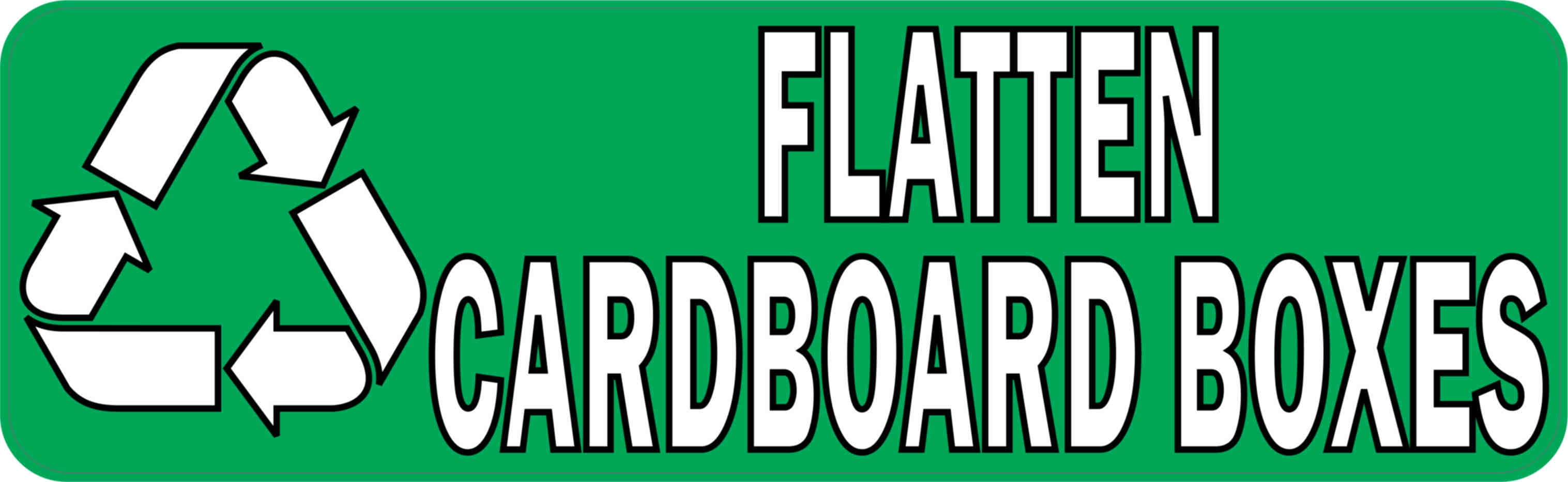 10X3 Flatten Cardboard Boxes Recycling Sticker Vinyl Sign Stickers ...