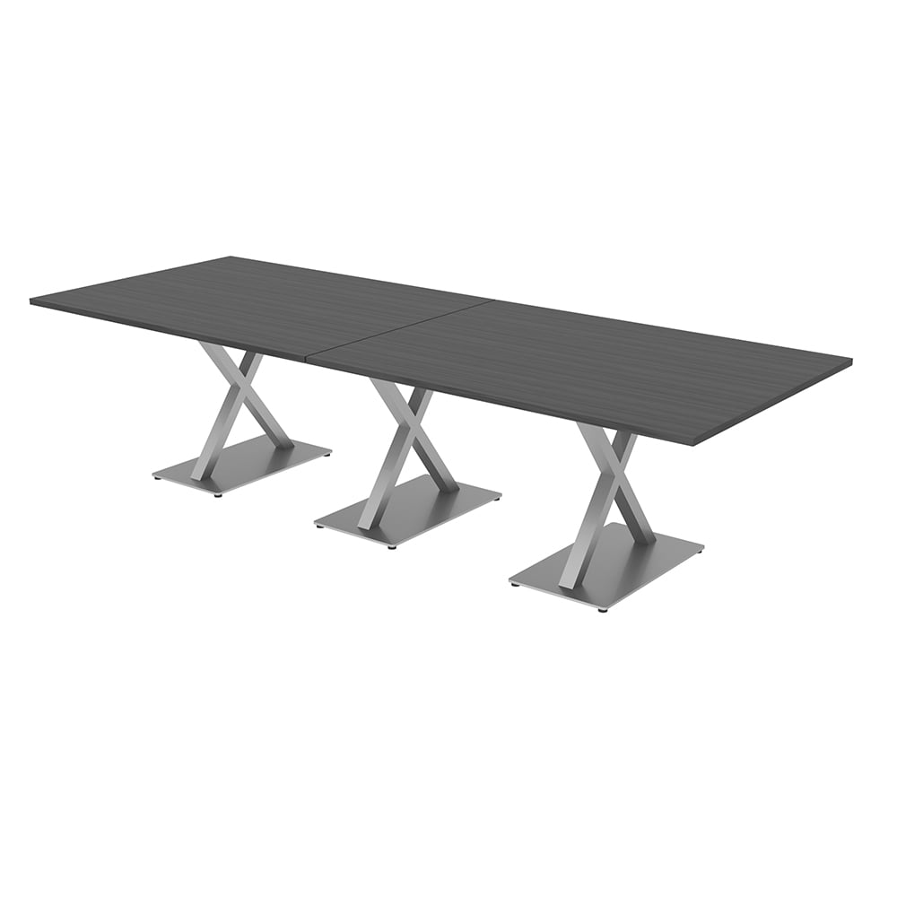 10X4 Modular Rectangular Conference Table With X Bases Power Modules ...