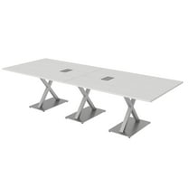 8 Person 10' Modular Oval Conference Table With X Bases Power And Data ...