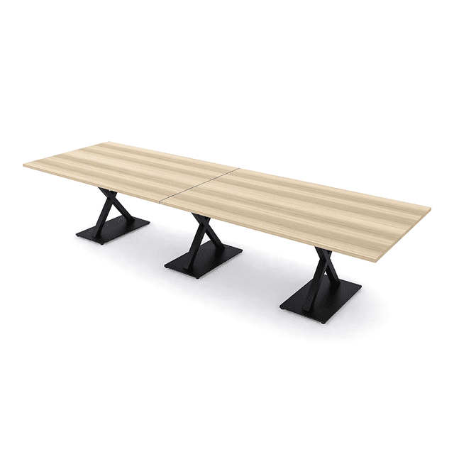 10X4 Modular Rectangular Conference Table With X Bases Power Modules ...