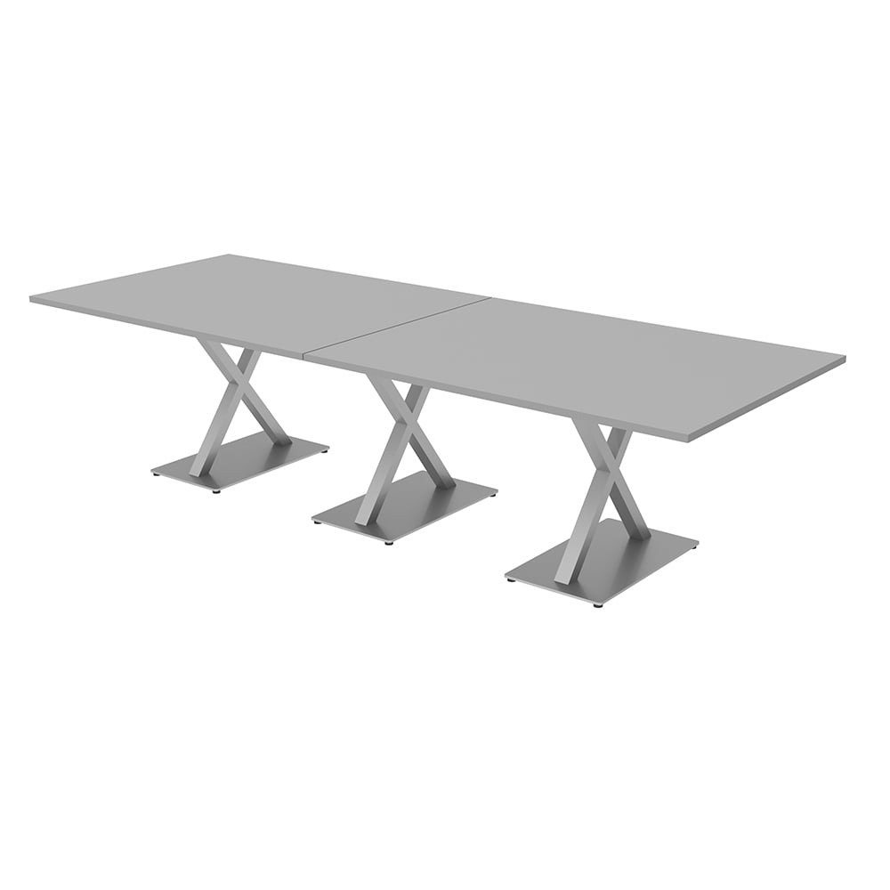 10X4 Modular Rectangular Conference Table With X Bases Power Modules ...
