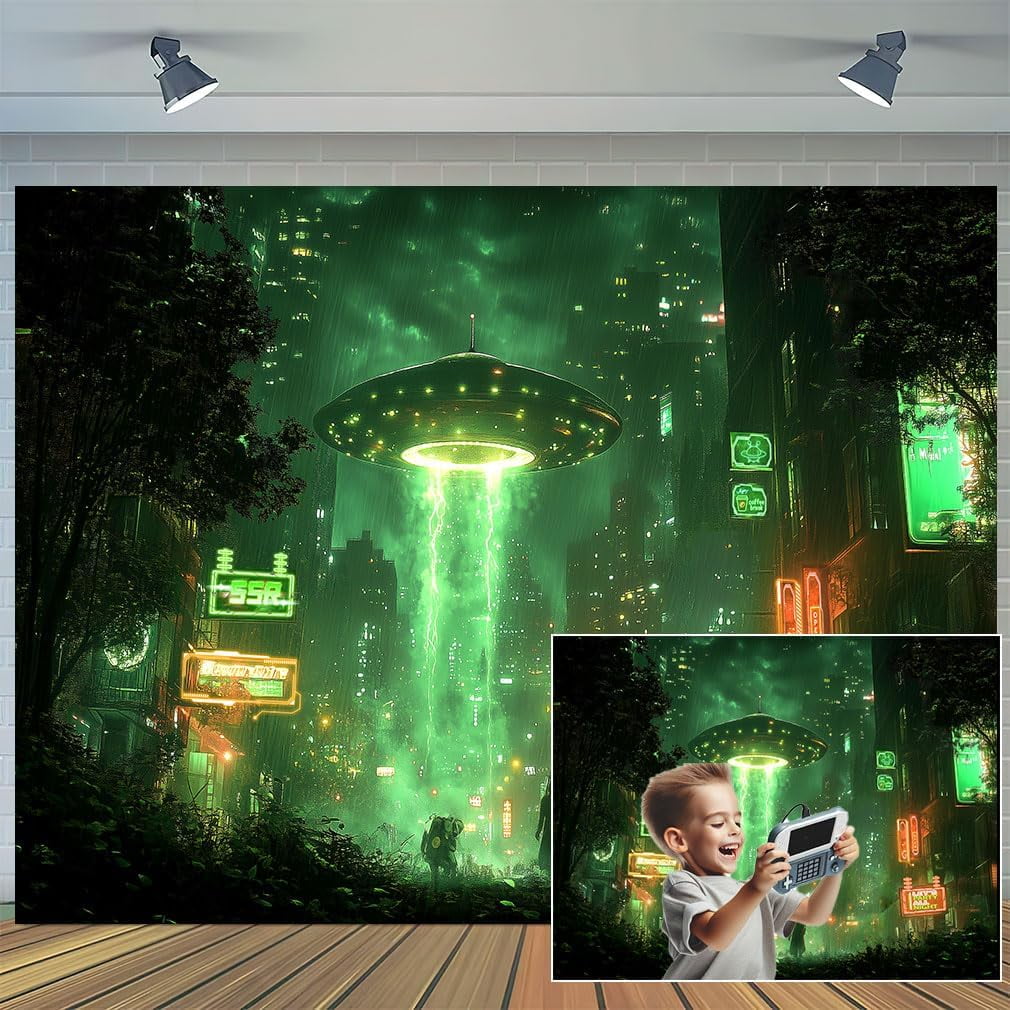 10X8ft Alien Punk Cityscape Photo Backdrop Photography Background ...