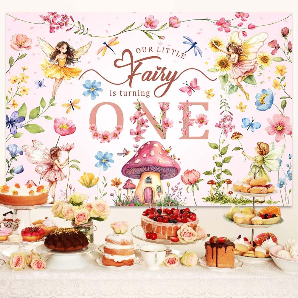 10X8ft Fairy Birthday Backdrop for Girl Photography Background Pink ...