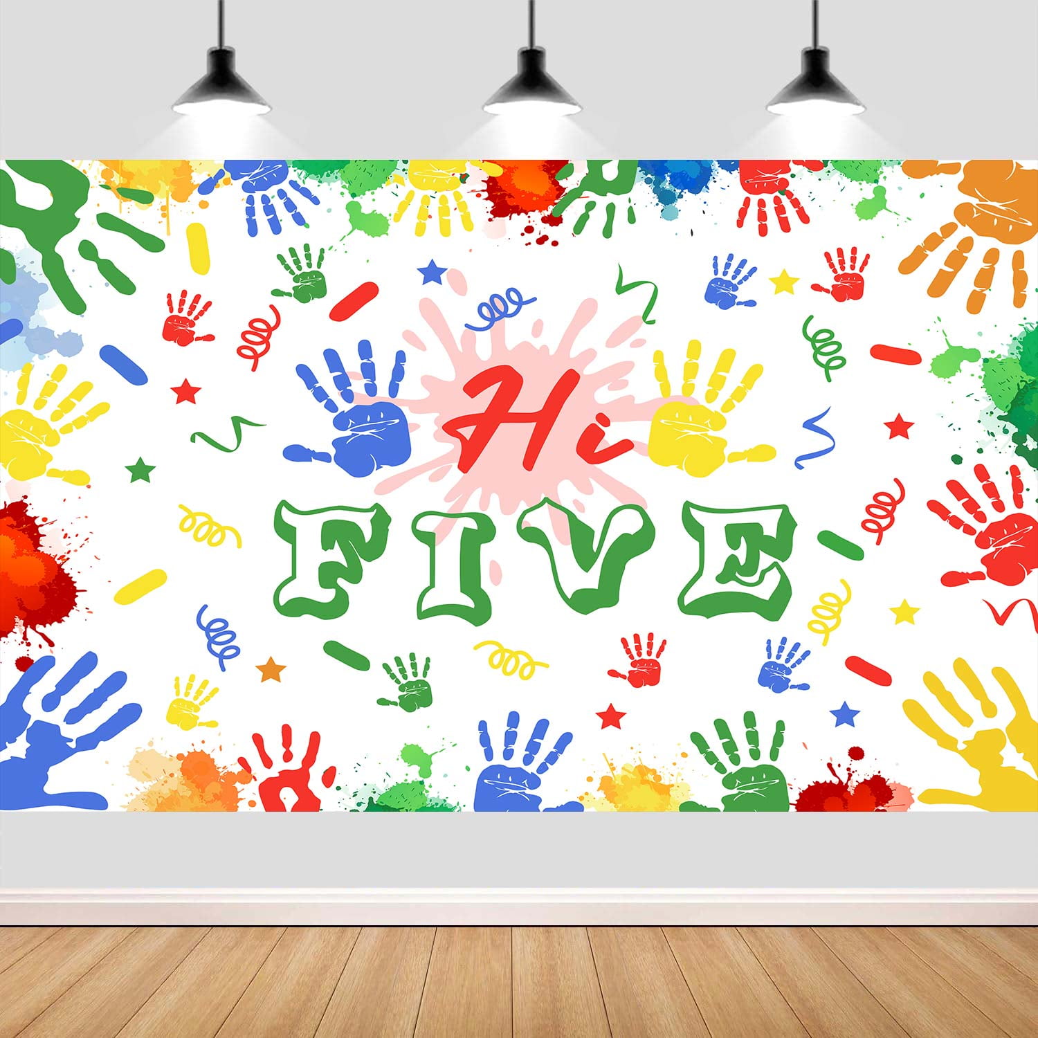 10X8ft High Five Birthday Party Backdrop Banner Decorations, Happy 5th ...
