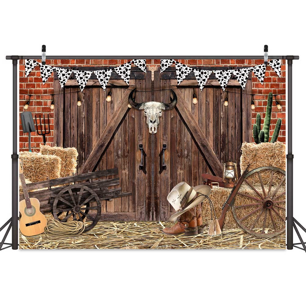 10X8ft Western Cowboy Party Backdrop Vintage Wild West Rustic Wooden ...