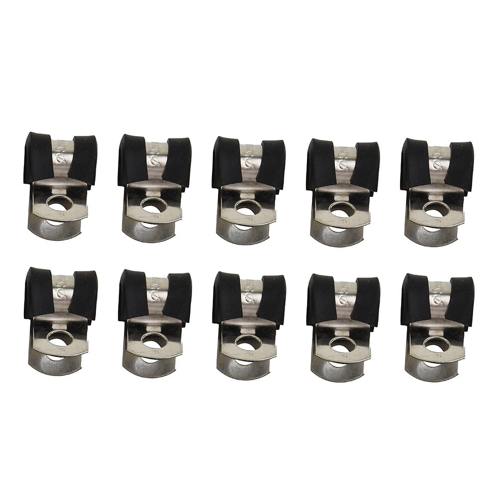 10XGalvanized Iron Rubber Lined P Clips Hose Pipe Clamp Cable Mounting ...