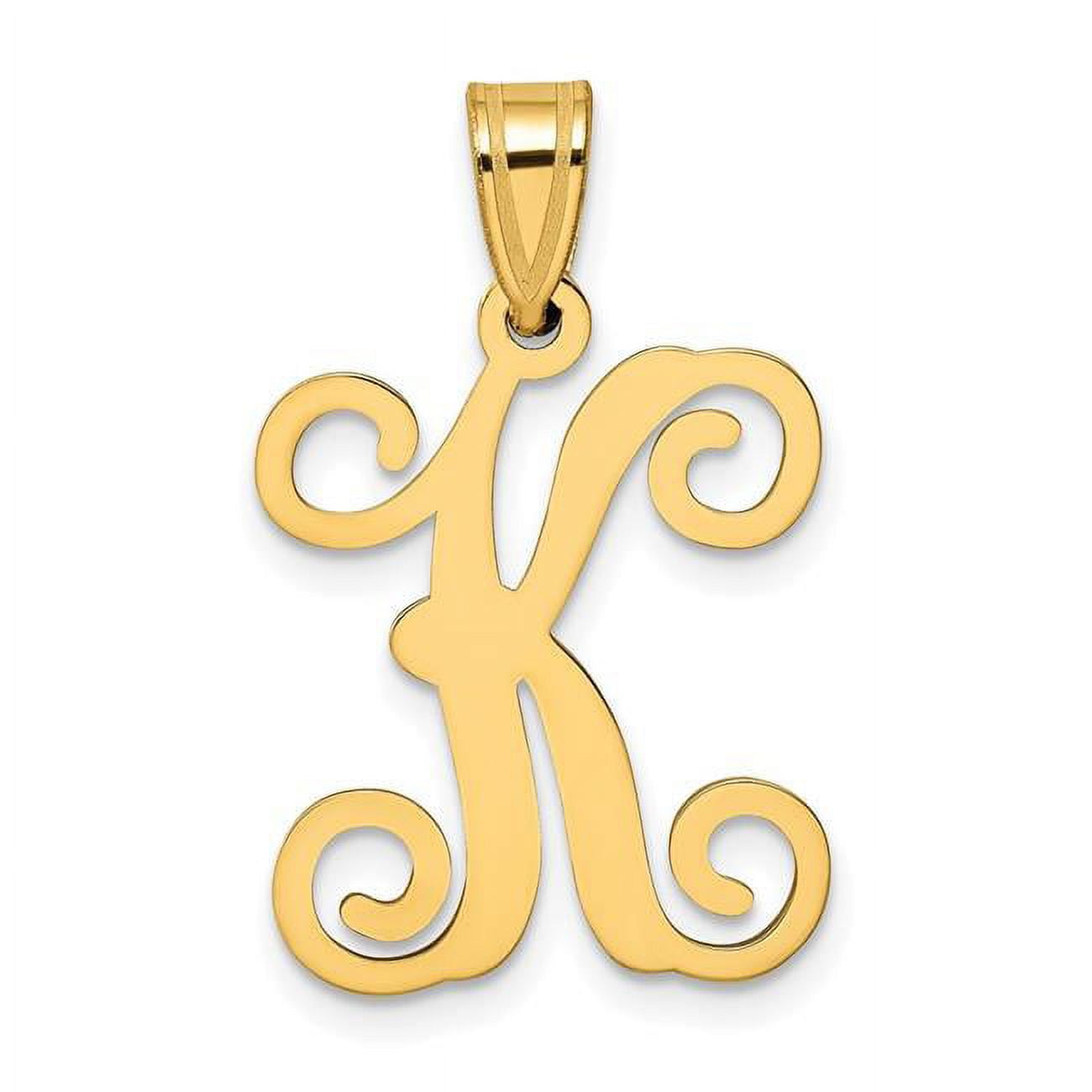 10XNA518Y-K 10K Yellow Gold Initial Letter K Pendant - Walmart.com