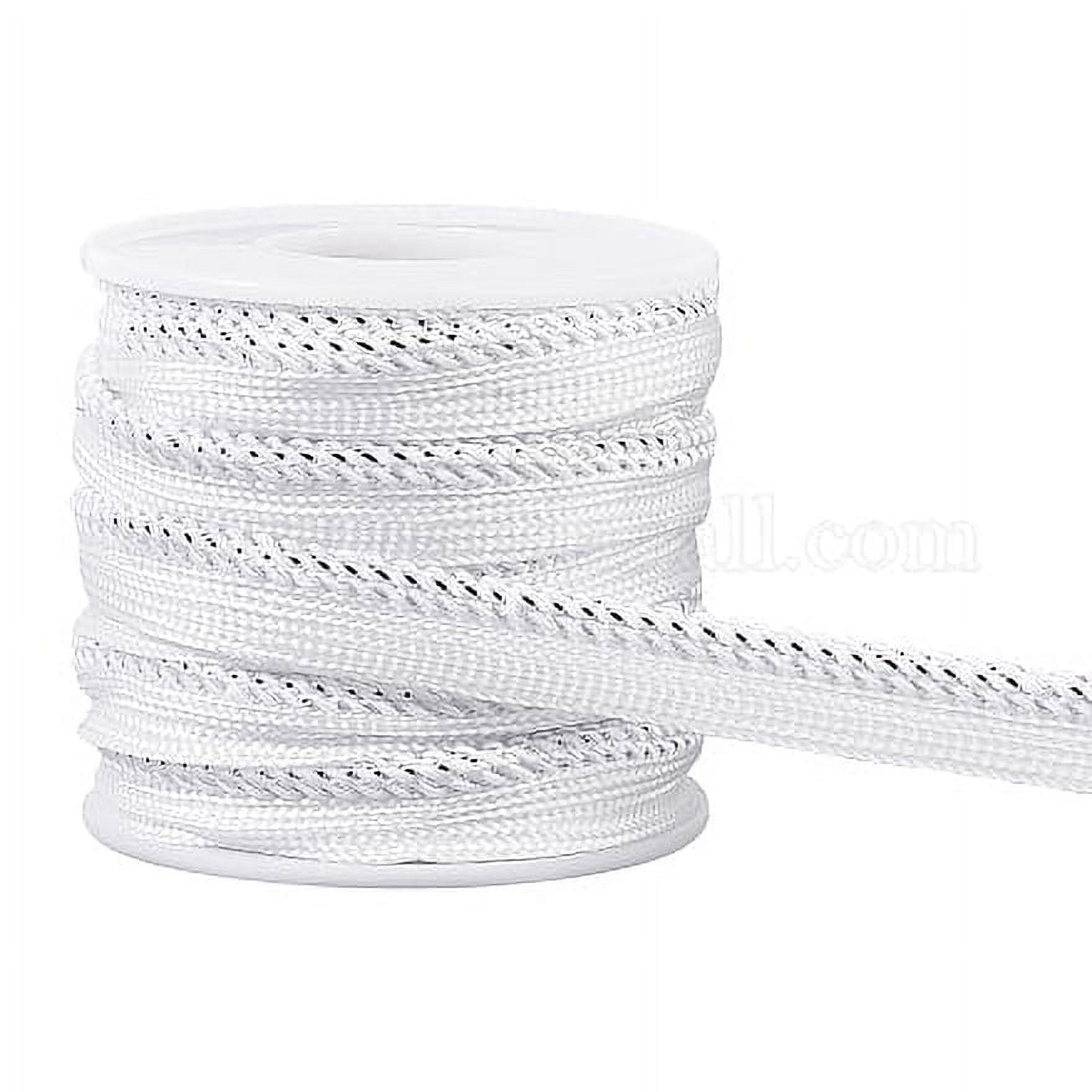10Yard Metalic Silver Cord-Edge Piping Trim Silver Flat Filigree Ribbon ...