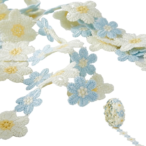 10Yard Polyester Flower Lace Ribbon Flower Trimming for Wedding Dress ...