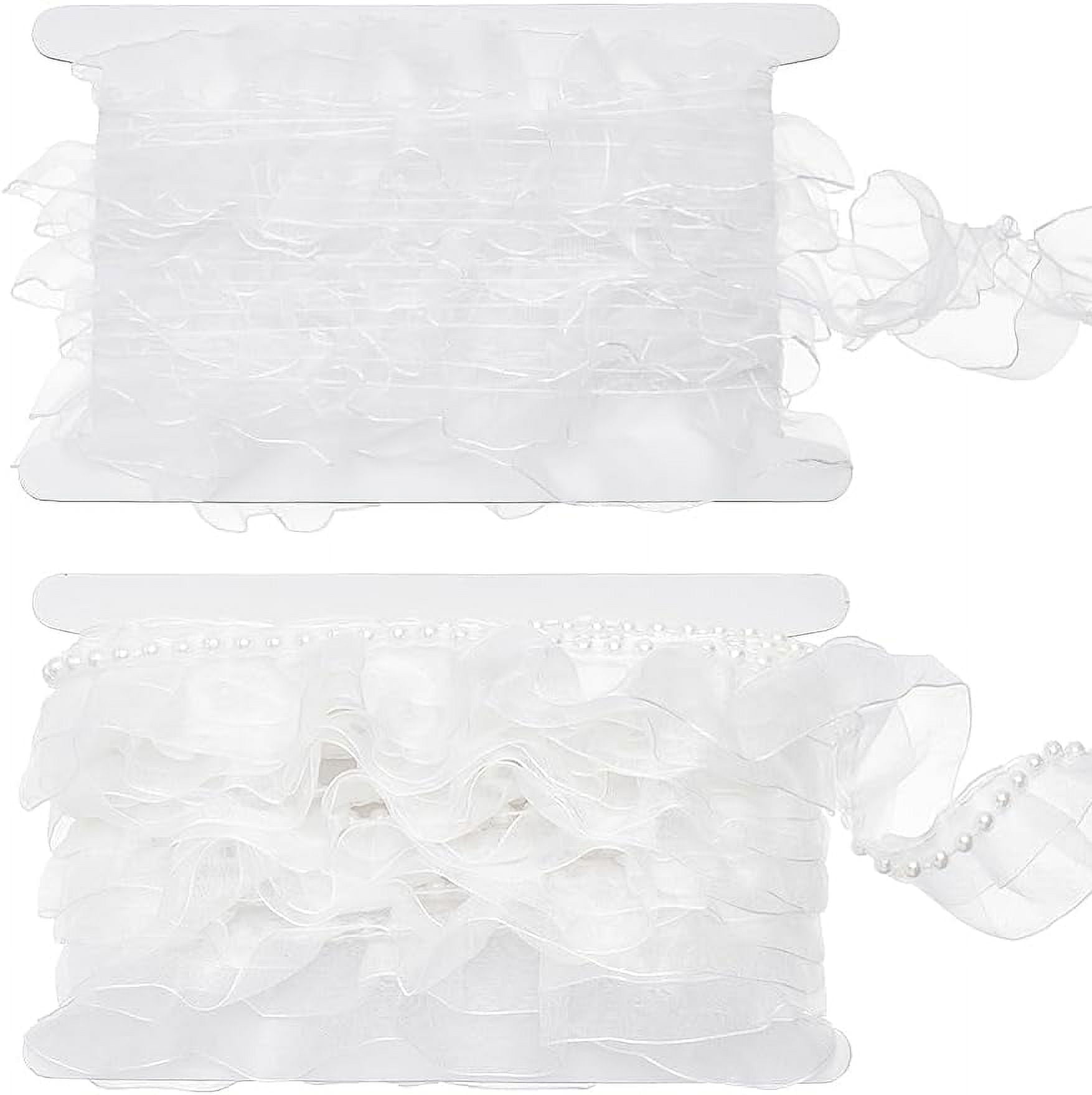 10Yard Ruffled Organza Lace Trim 2 Style Satin Chiffon Double Ruffled ...