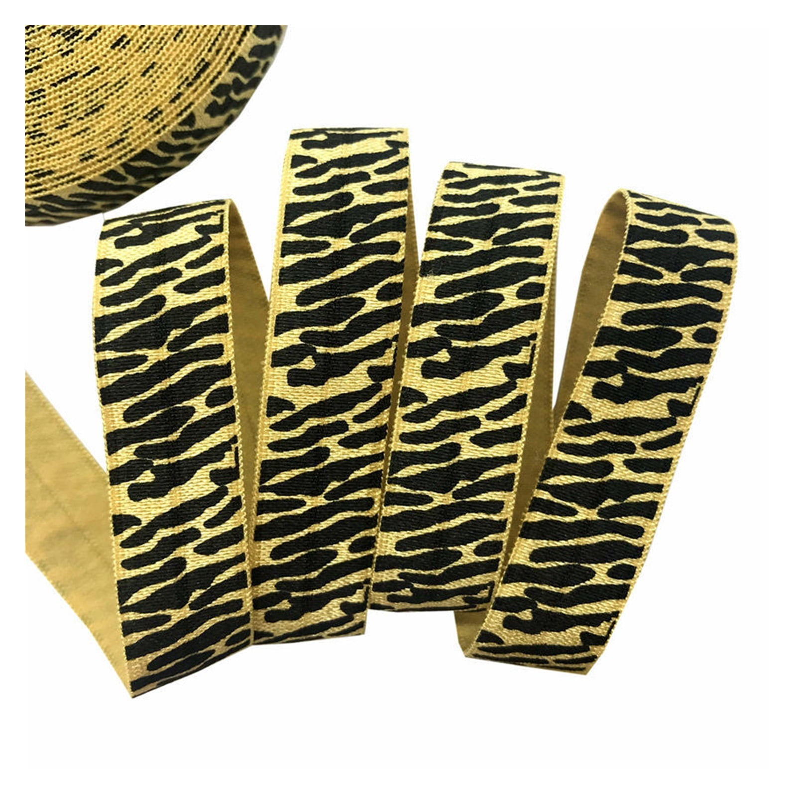 10Yards 16mm Zebra Pattern Leopard Printed Fold Over Elastic Giraffe ...