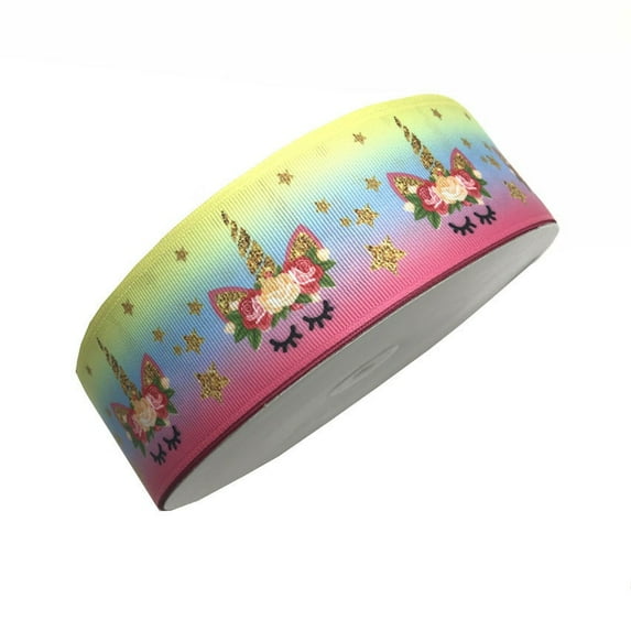 10Yards 25/38/50mm Gradient Rainbow Grosgrain Ribbon for Wedding Home ...