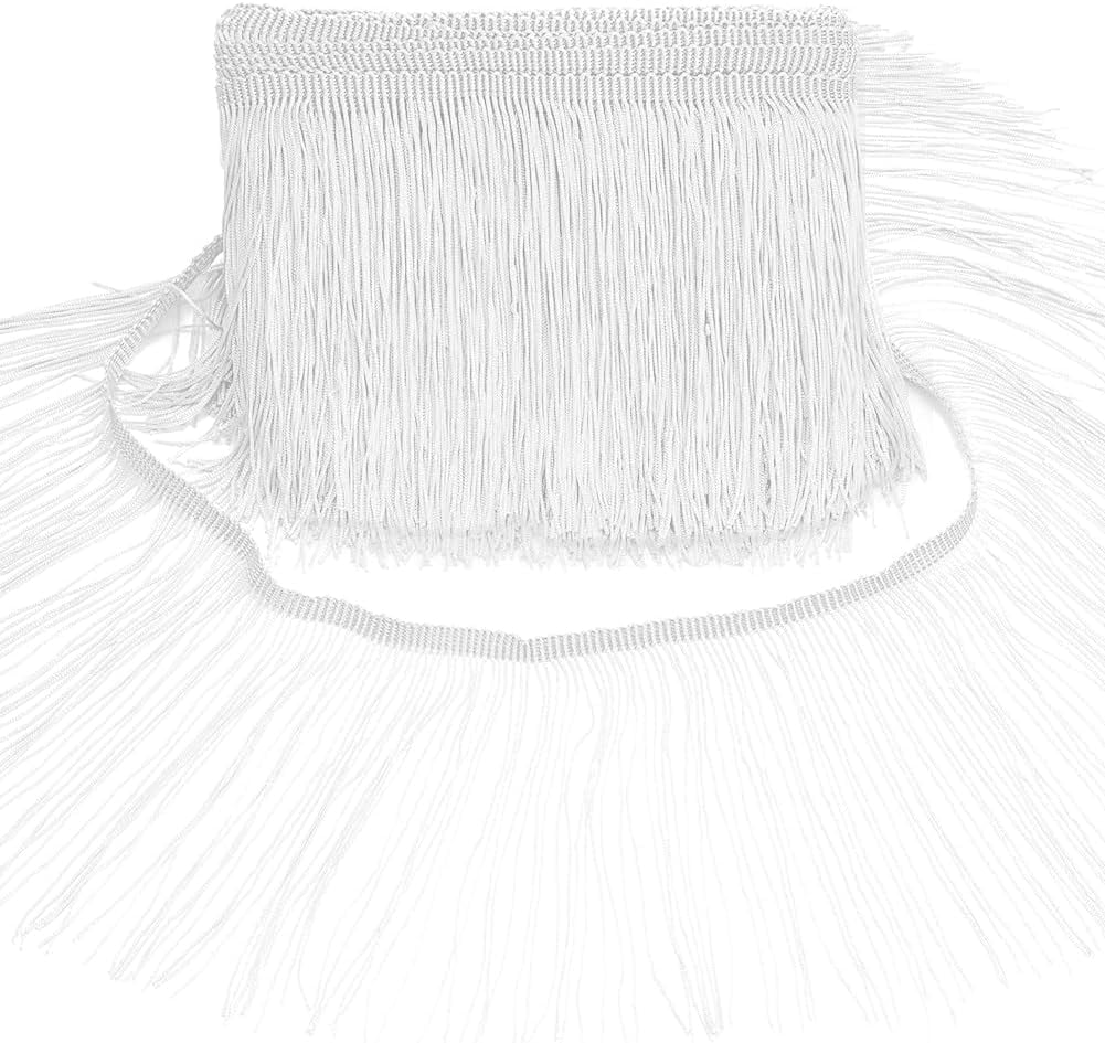 10Yards 6 Inches White Fringe Trim Polyester Fringe Tassel Lace Trim ...