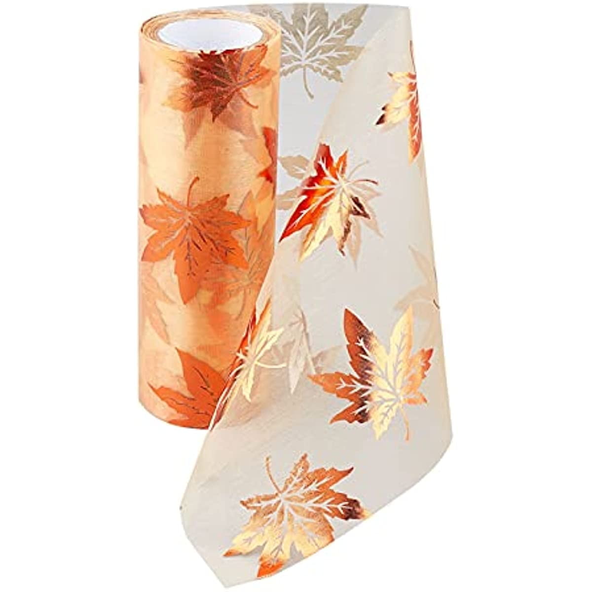 GORGECRAFT Maple Leaf Tulle Fabric Rolls Tulle Spool Ribbon 6 Inch by ...