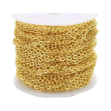 ALEXCRAFT 16.4Feet Gold Plated Brass Curb Chain Twisted Chunky Link ...