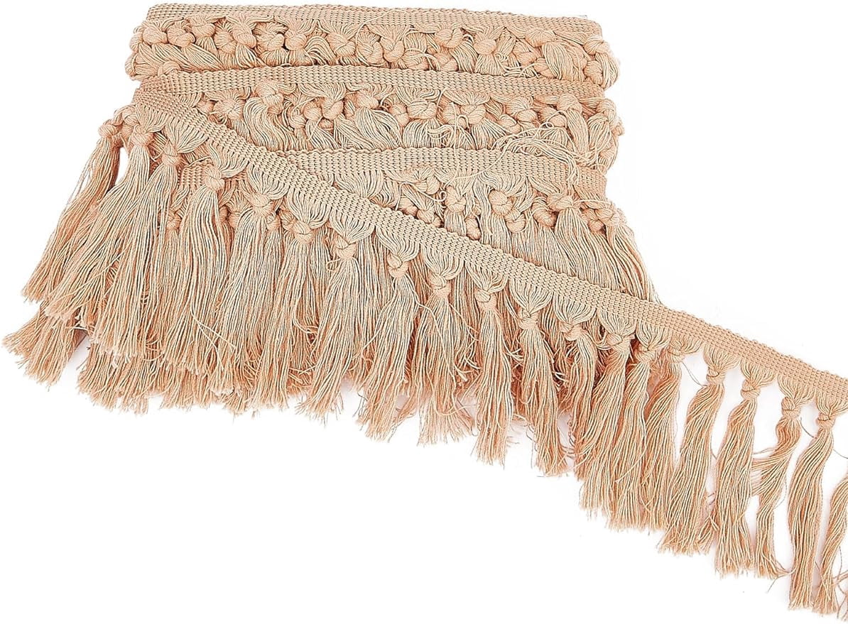 10Yards Cotton Tassel Fringe Trim 4inch Lace Ribbon Trim with Tassel ...