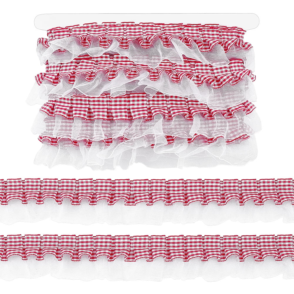 10Yards Polyester Lace Ribbon Tartan Pattern for Clothes Accessories ...
