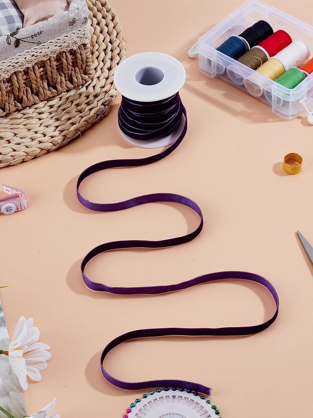 10Yards Purple Single Face Velvet Ribbon Gift Wrapping Ribbon with ...