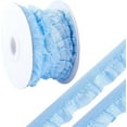 10Yards Ruffled Elastic Trim Sky Blue Tulle Trim Fabric Stretch Ruffle ...