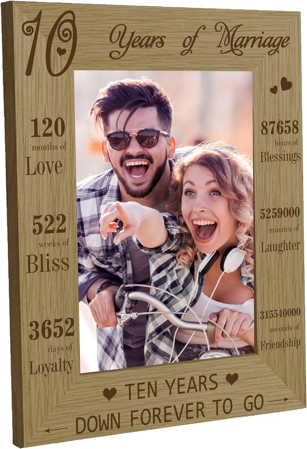 10Years of Marriage Picture Frame Wood 10th Anniversary Photo Frames 4 ...