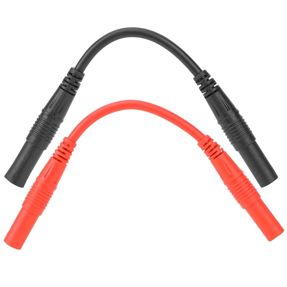 10cm 4mm Dual Female Banana Plug Cable, Red & Black, Injection Molded ...