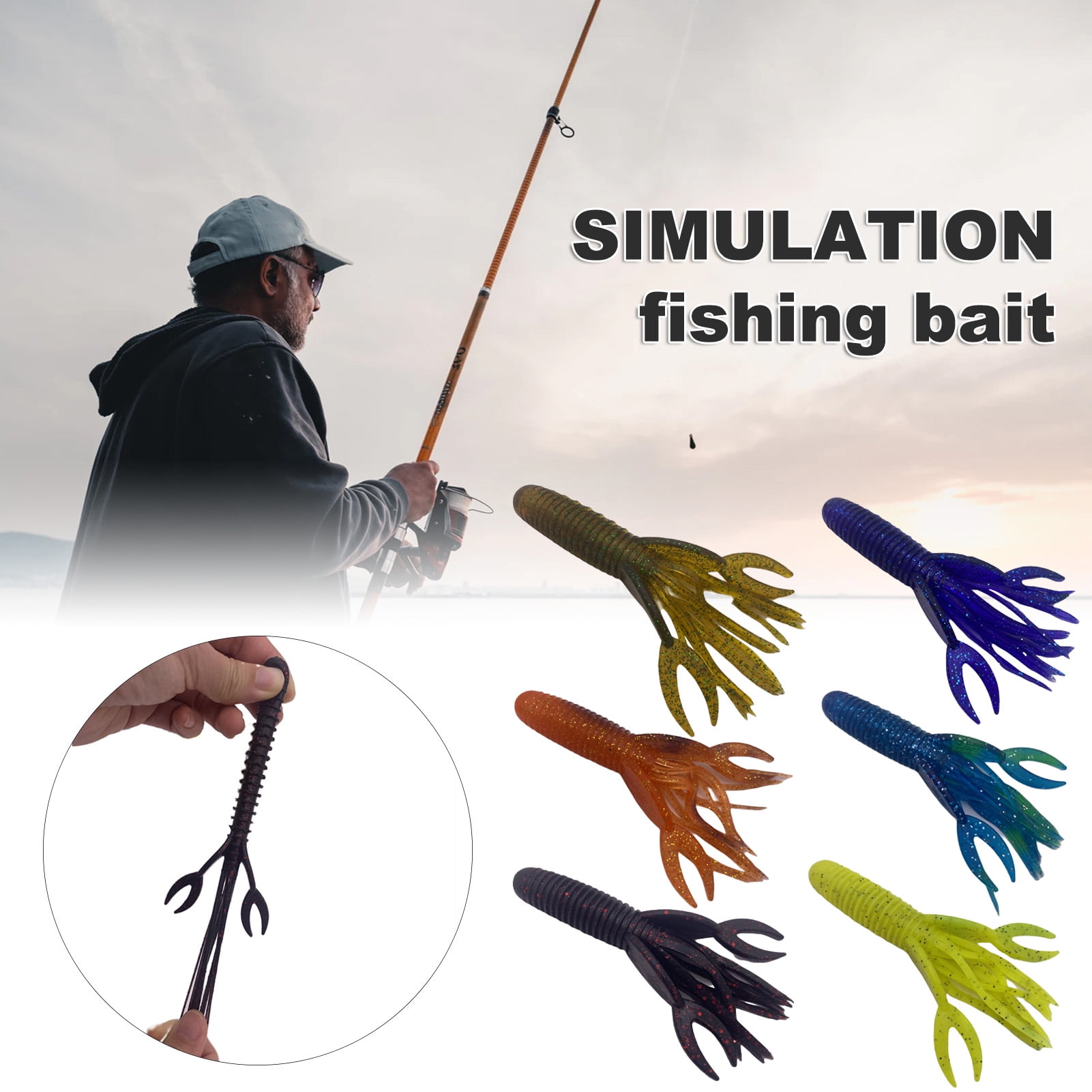 10cm/9g Universal Soft Bait Simulation Professional Shrimp Shaped Soft ...