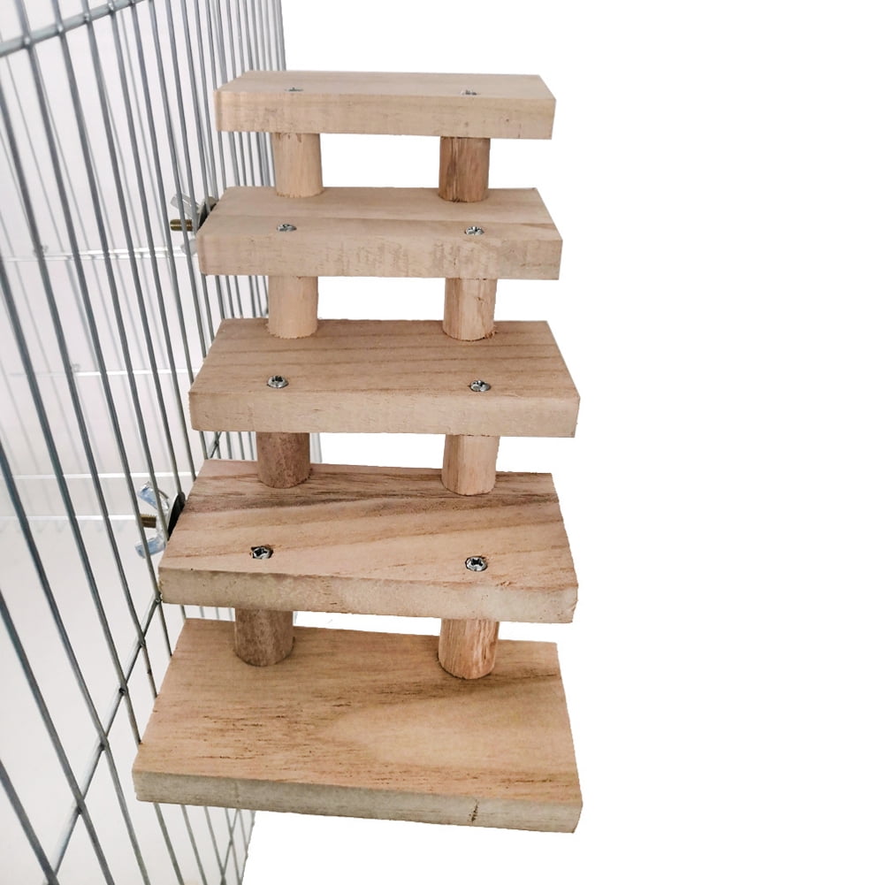 10cm Hamster Parrot Natural Wooden Ladder Toys 3/4/5/6/7/8 Layers ...