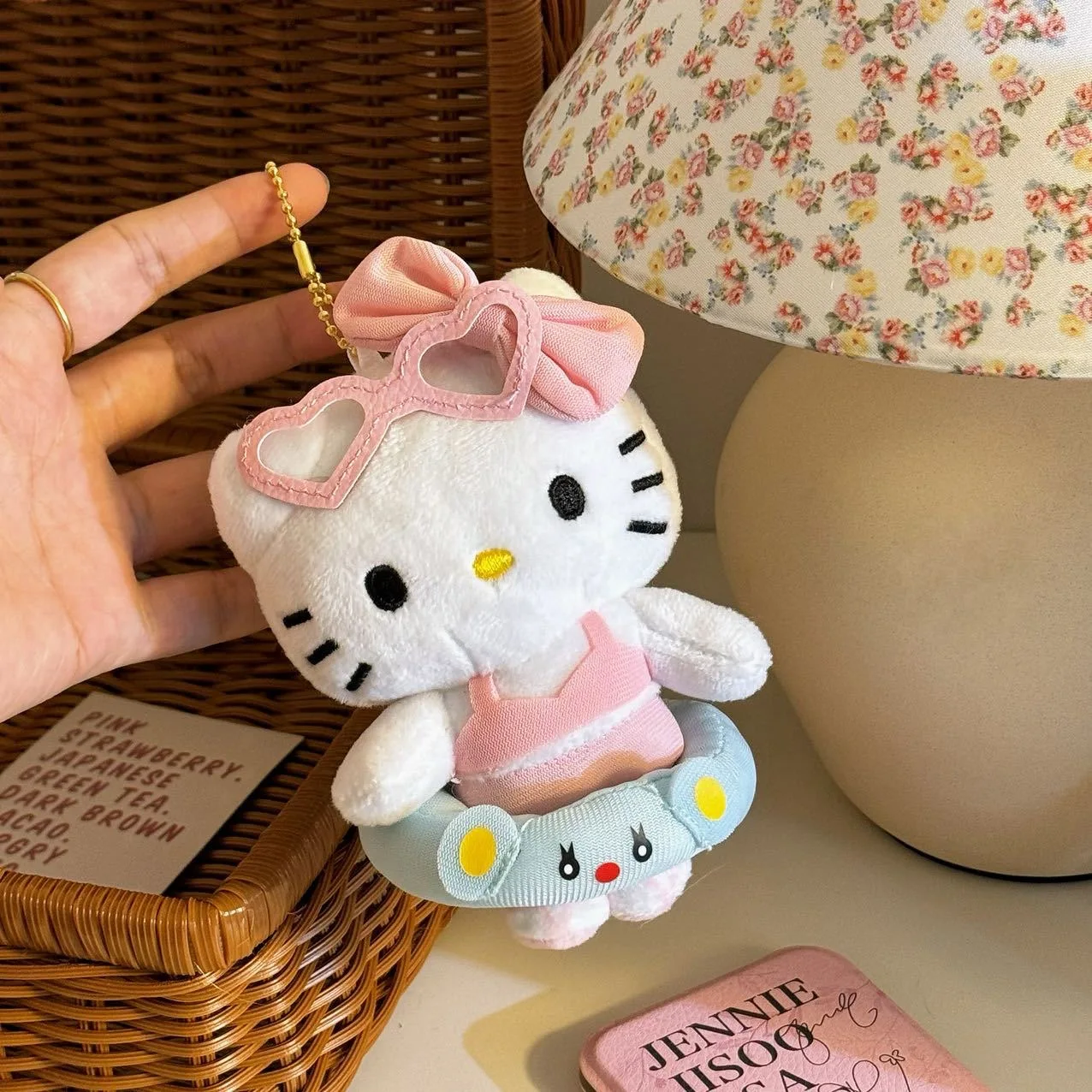10cm Hello Kitty Keychain Plush Stuffed Soft Doll Keychain Cartoon ...