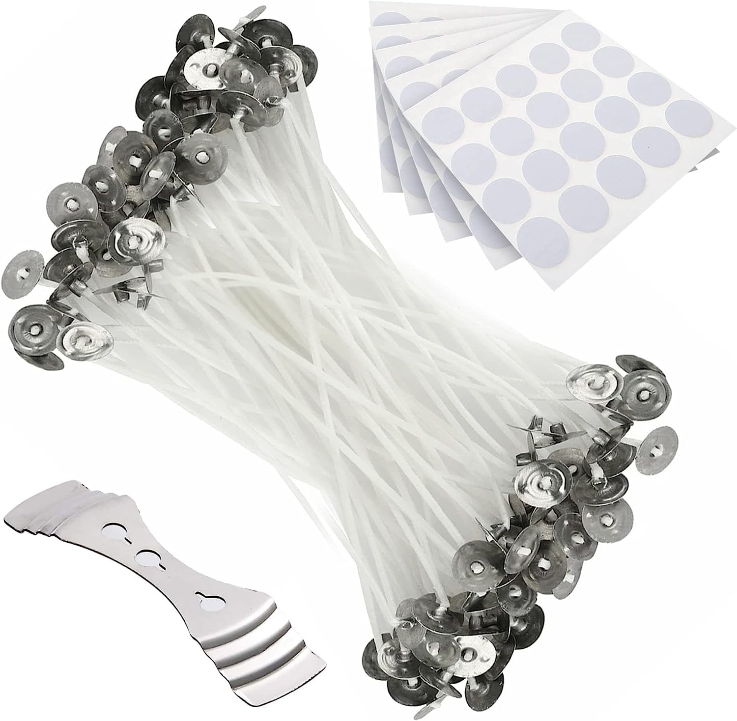 10cm Long 100pcs Candle Wicks for Making Candles Pre-Waxed Wicks with ...