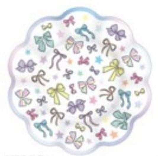 Bows Ruffle Edge Paper Party Plates, 7", Multicolor, 10 Count, by Way ...