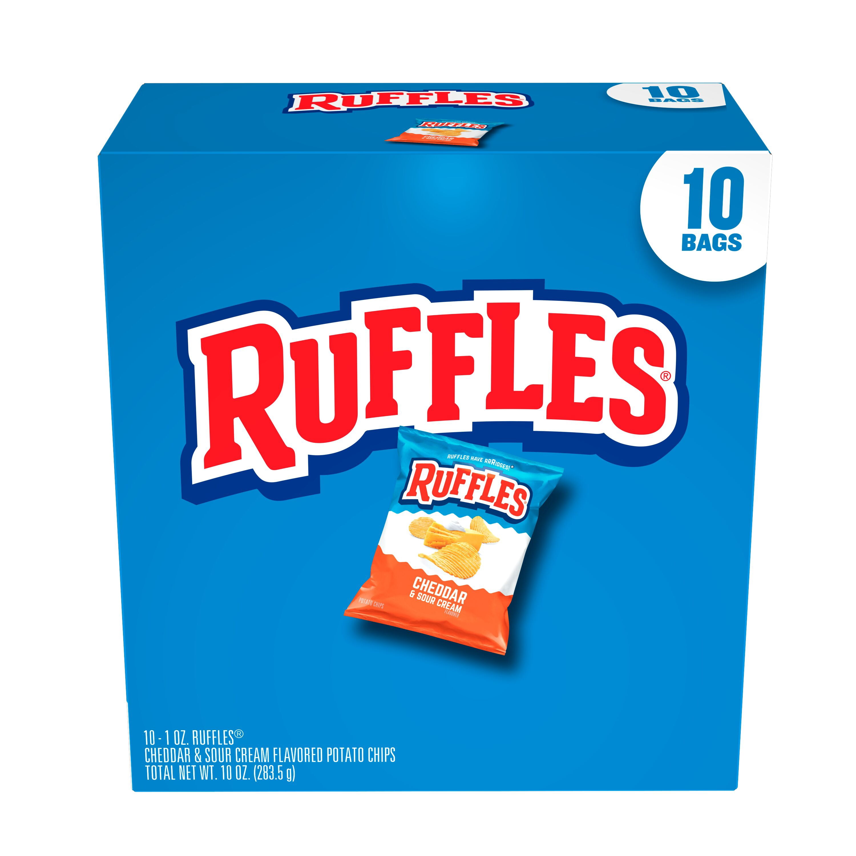 Ruffles Cheddar Sour Cream Snack Chips 10 Count Multipack Crunchy on ...
