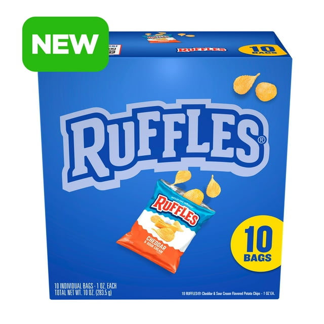 Ruffles Cheddar Sour Cream Flavor Snack Chips, 10 Count Multipack ...