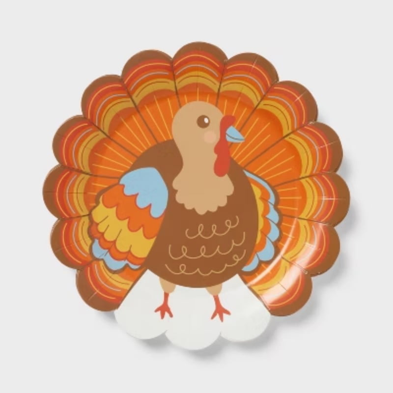 10ct Thanksgiving Turkey Shaped Dinner Plates - Spritz - Walmart.com