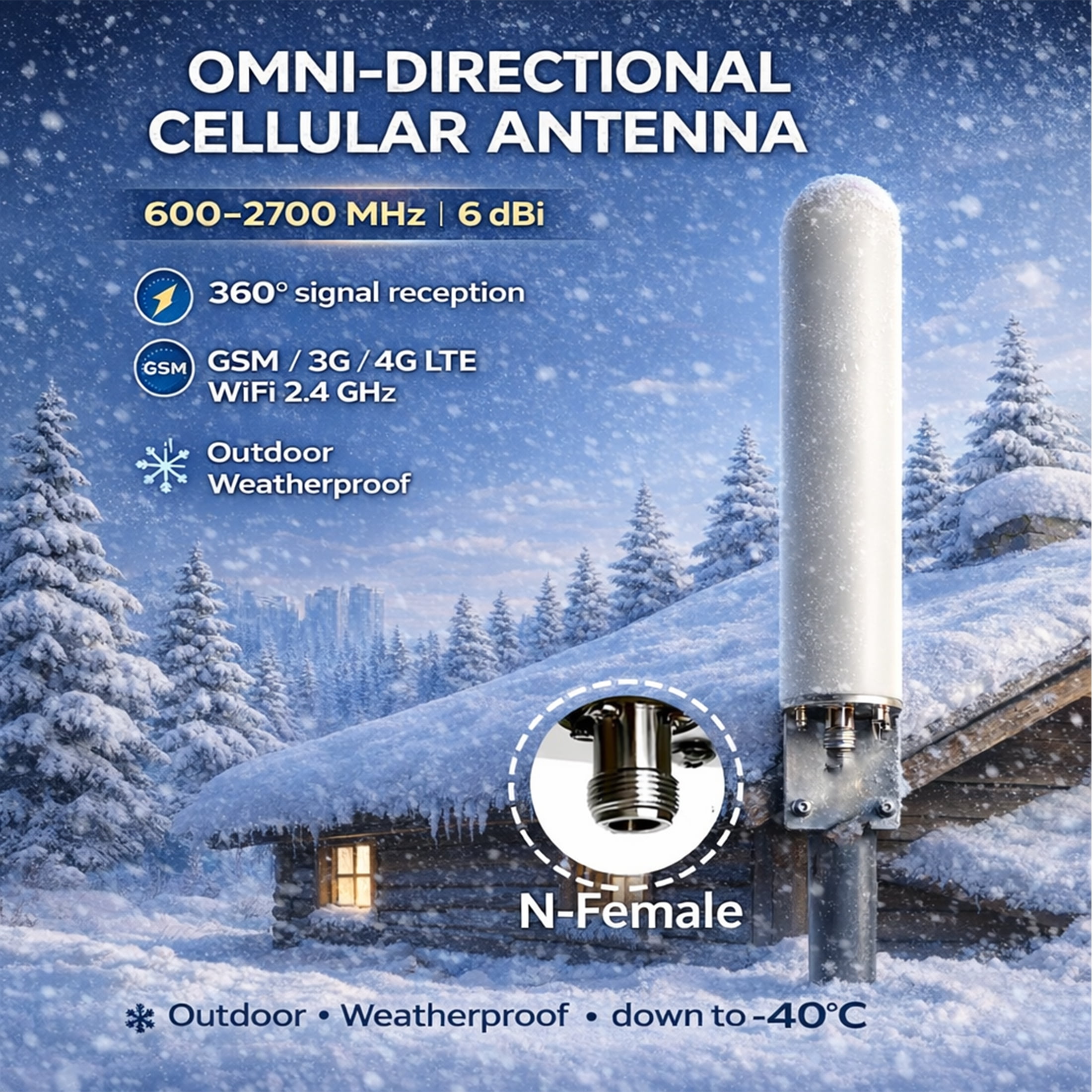 6dBi High-Gain 4G/5G LTE Mobile Signal Antenna, 600-2700MHz ...