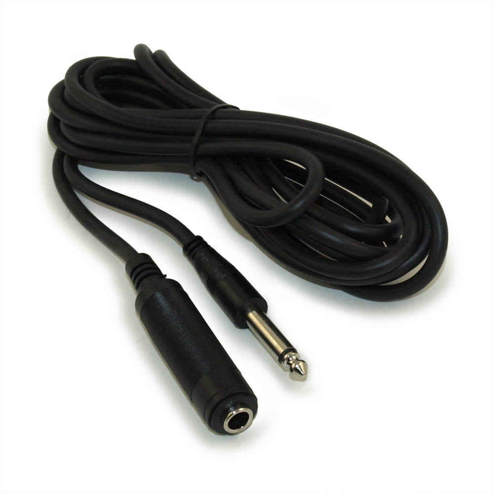 10ft 1/4" MONO (TS) EXTENSION Cable, Male/Female, 28AWG, Nickel Plated ...