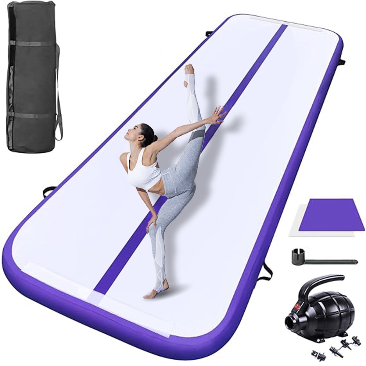 10ft 13ft 16ft 20ft Inflatable Air Gymnastics Mat Pink/Purple Track ...