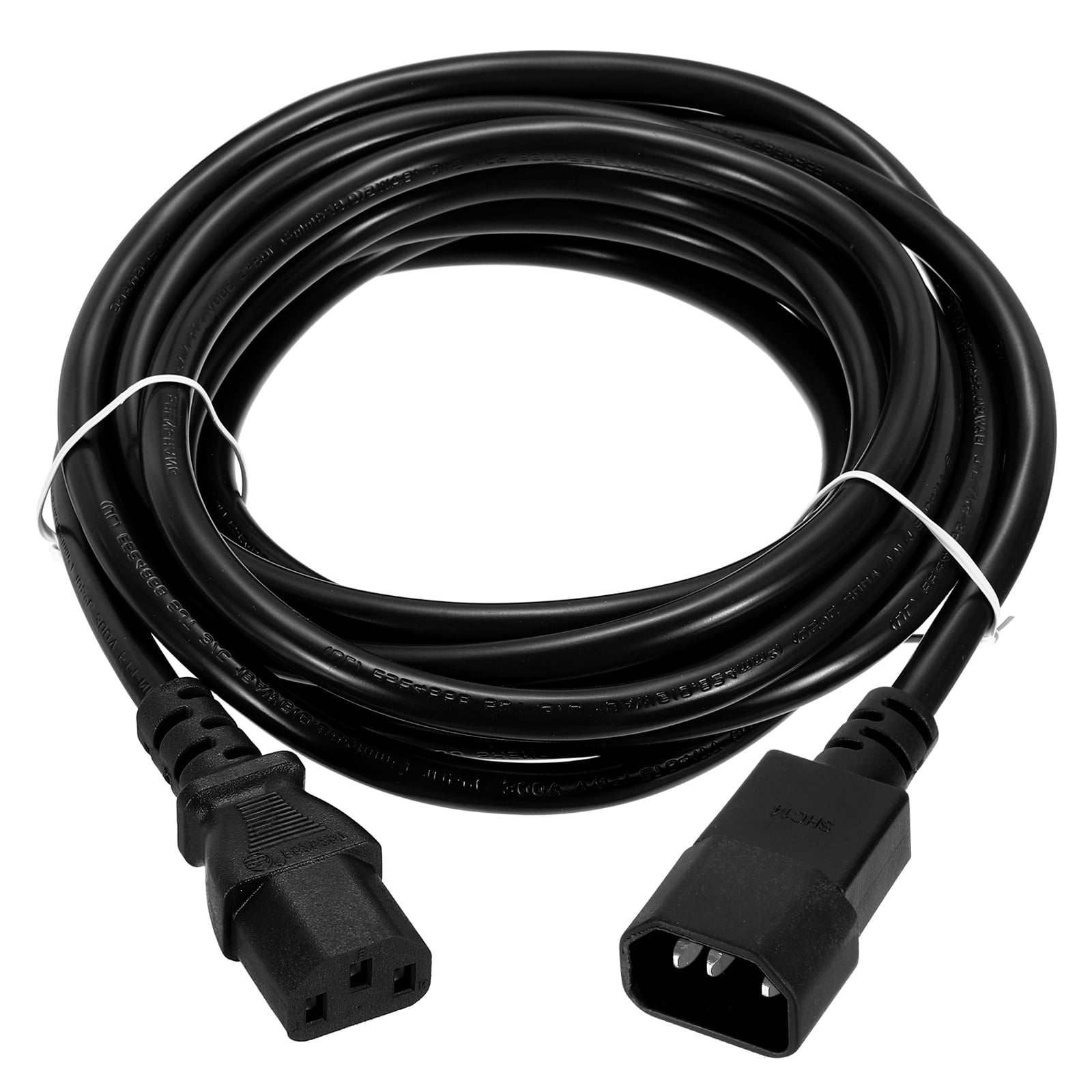 10ft 18 AWG Black 18/3 Universal Power Cord C14 to C13 10A 250V 3-Prong ...