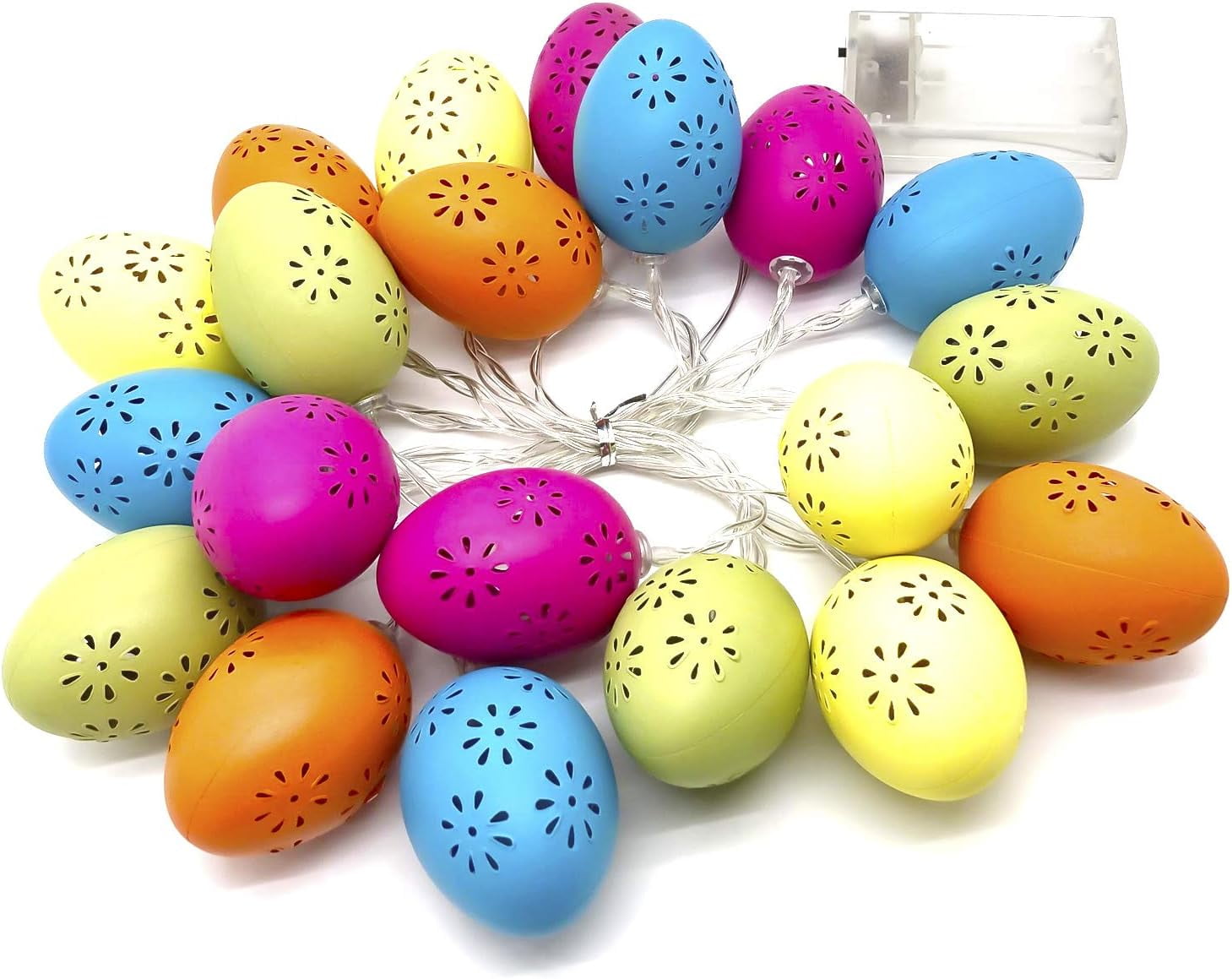 10ft 20 LED Egg String Lights Decorations Battery Operated Decorative ...