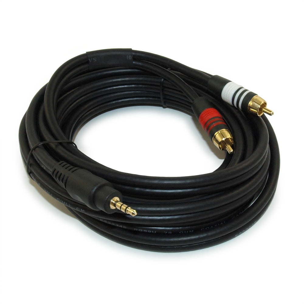 10ft 3.5mm Premium Mini-Stereo TRS Male to 2 RCA Male Audio/Speaker ...