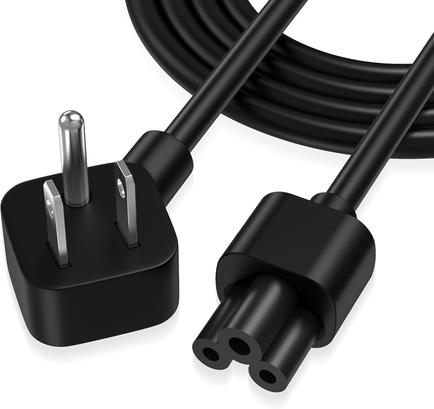 10ft 3 Prong AC Laptop Power Cord Cable, 90 Degree Angled, NEMA 5-15P ...