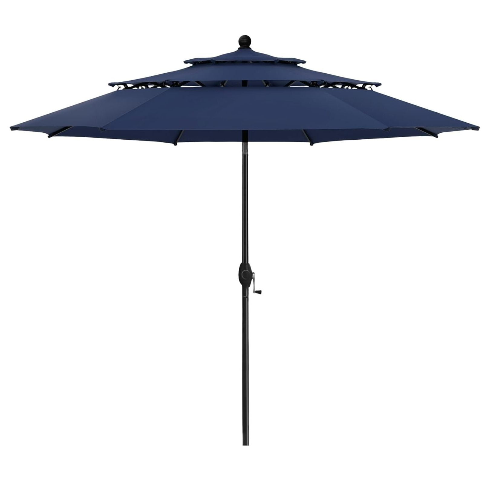 10ft 3 Tier Auto-tilt Patio Umbrella, Outdoor Double Vented Umbrella ...