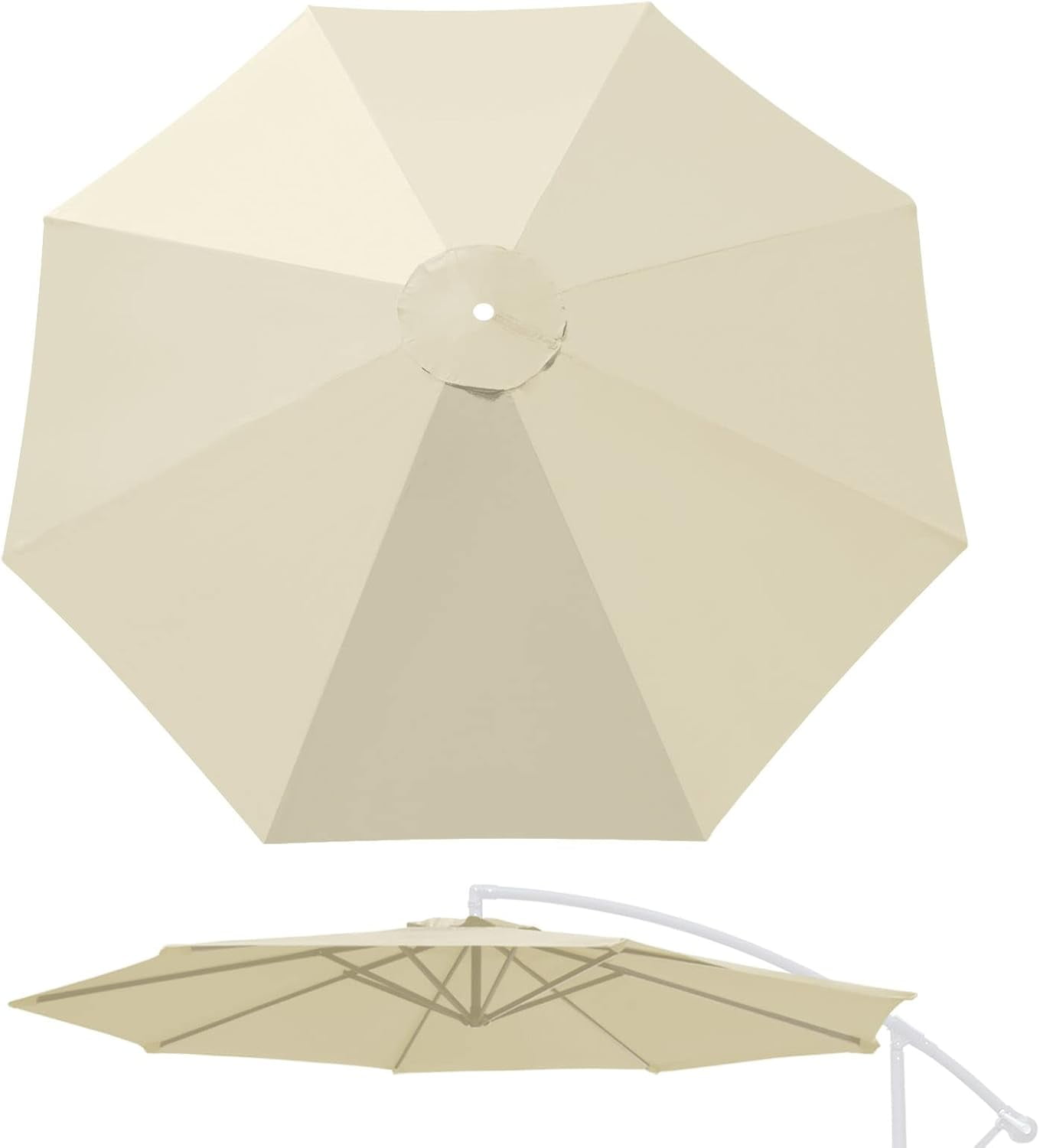 10ft 8 Ribs Umbrella Canopy Replacement Cantilever Umbrella Replacement ...