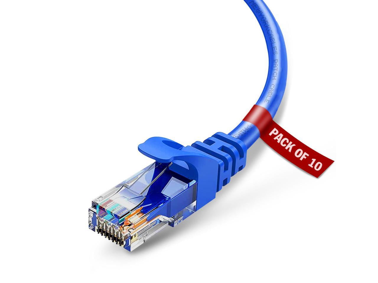 10ft CAT6 Ethernet Cable Solid Bare Copper RJ45 Ethernet Patch Cord ...