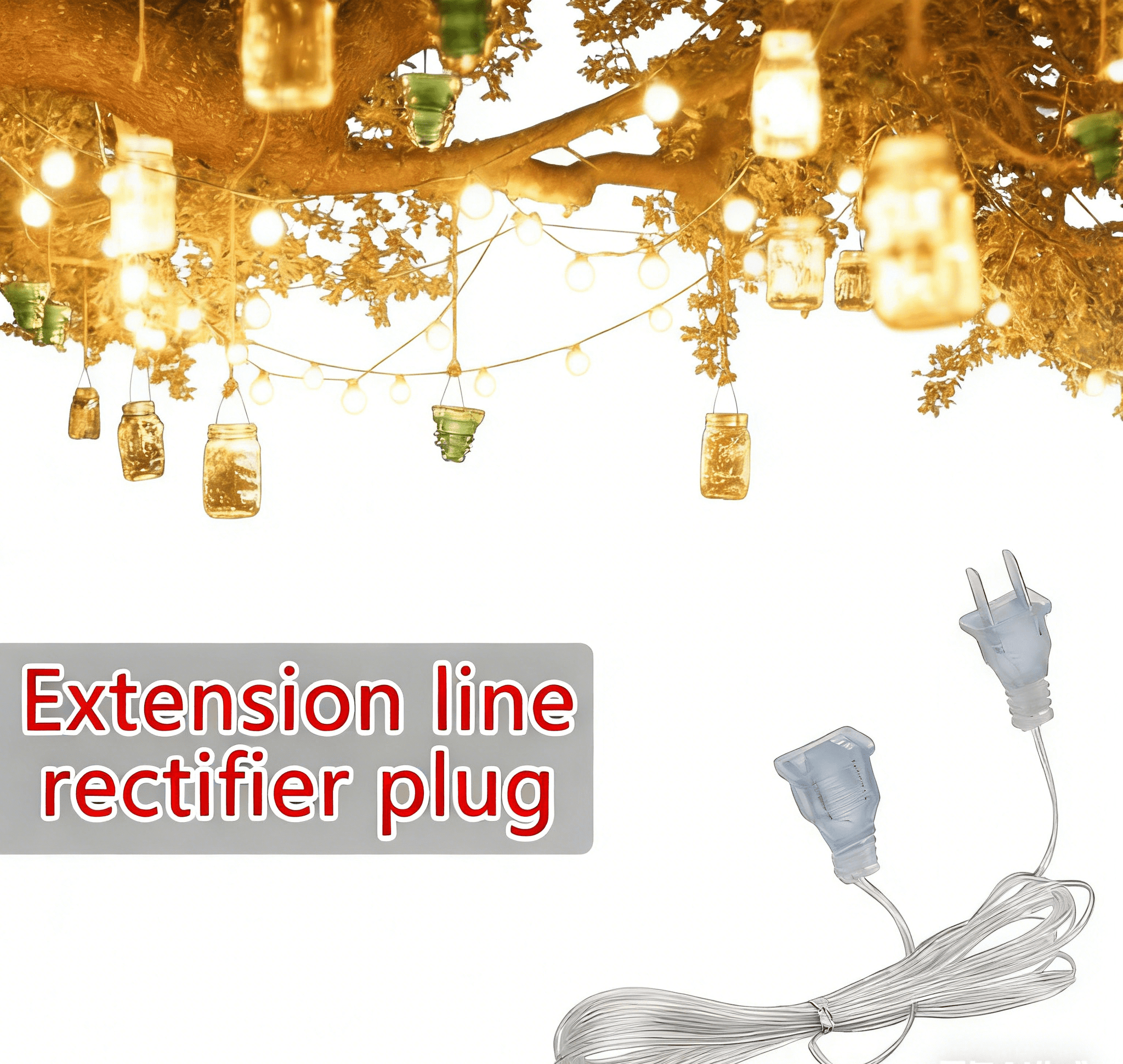 Clear Extension Cord - Thin Transparent Power Cable for Christmas ...
