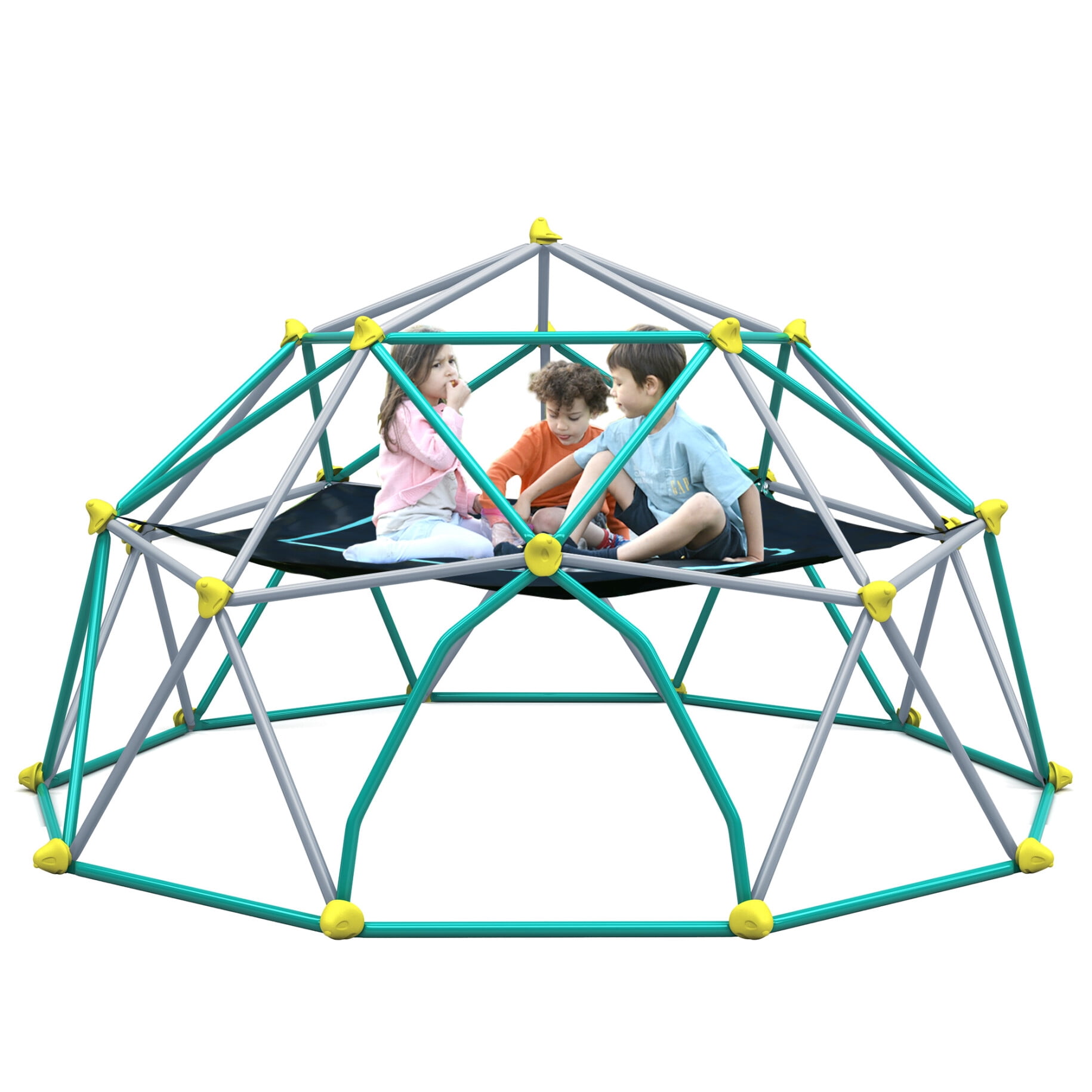10ft Climber Play Center,Climbing Dome with Hammock, Rust & UV ...