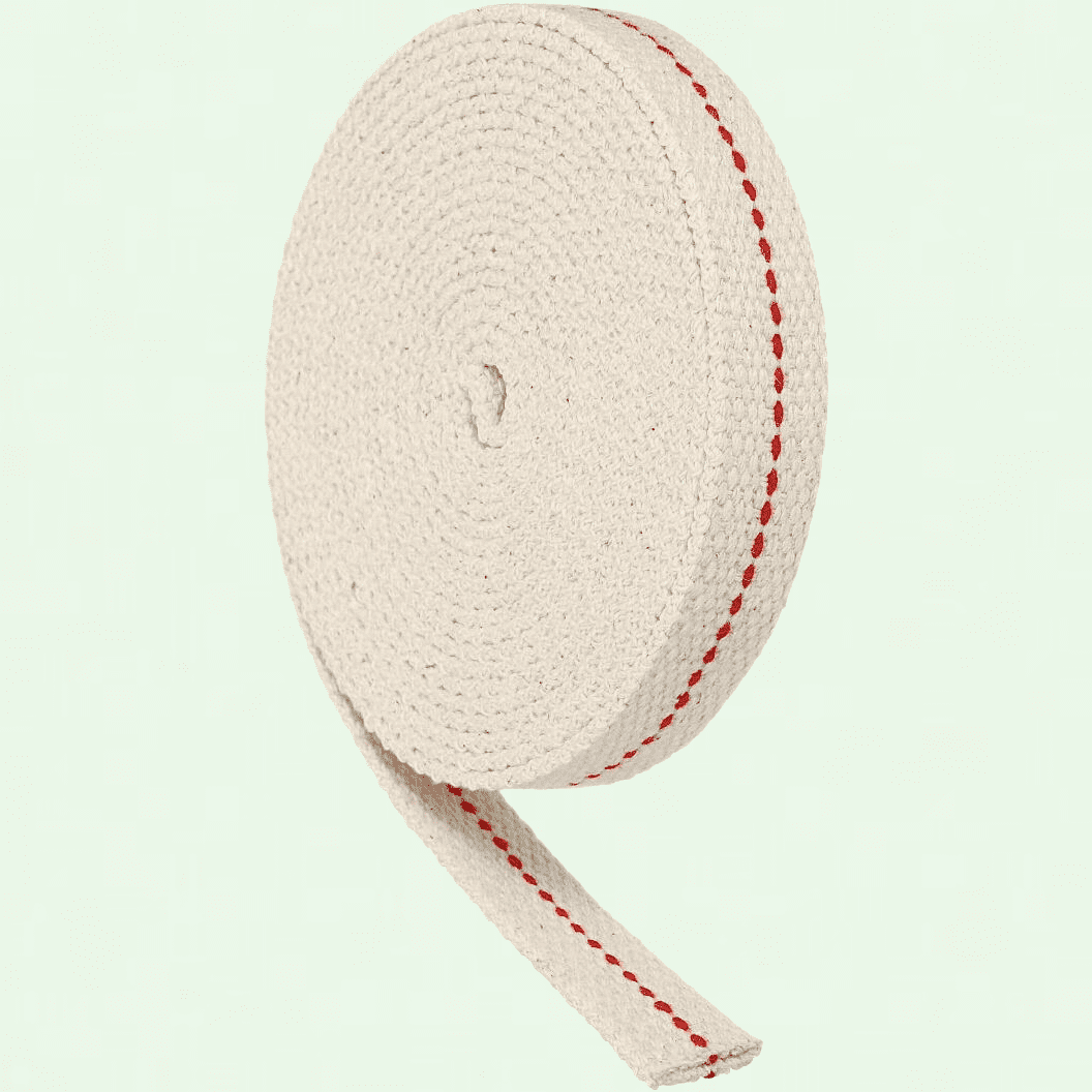 10ft Cotton Oil Lamp Wick with Red Stitch, 5/8 Inch Flat Wide for ...